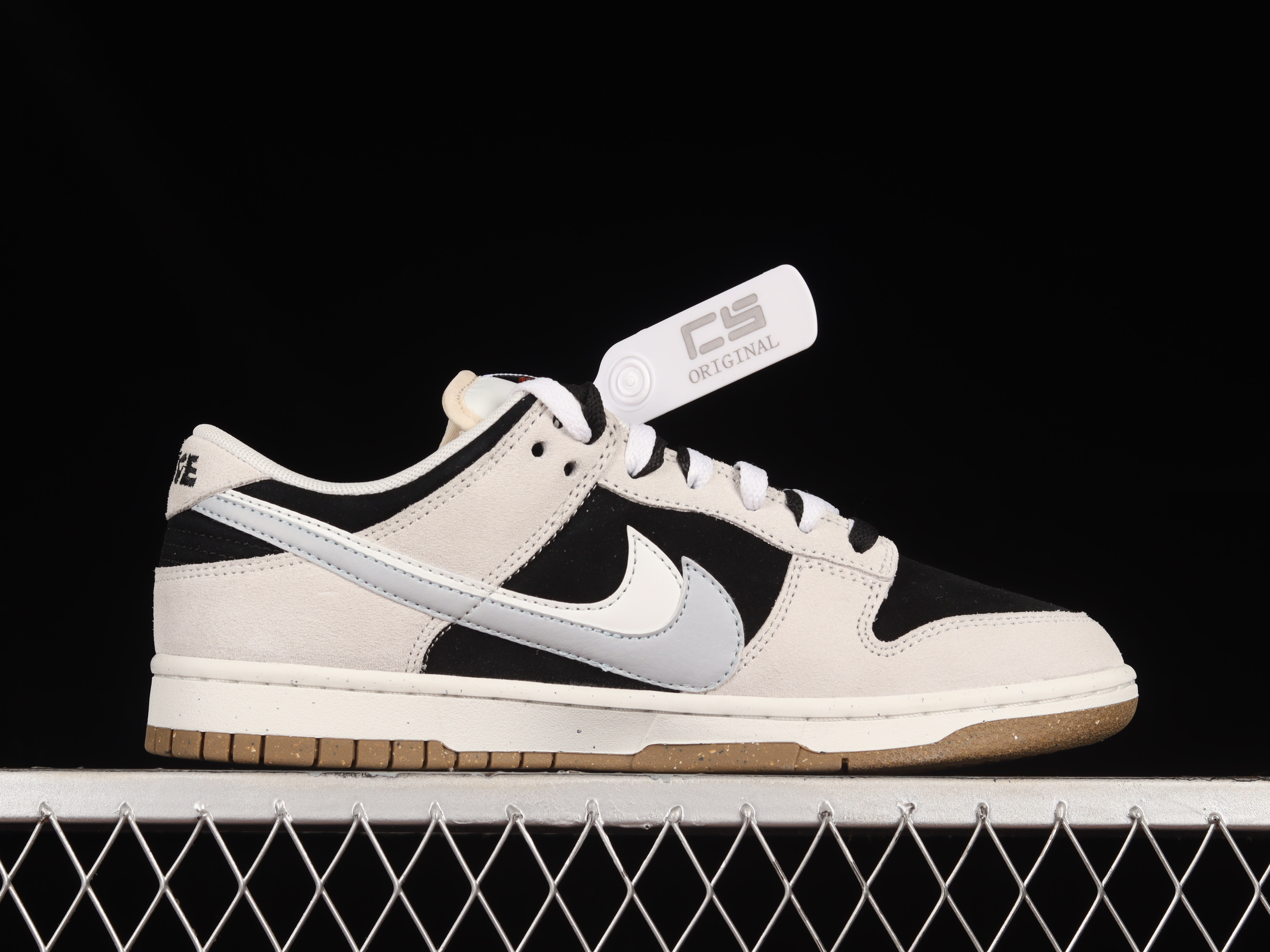 Nike SB Dunk Low 85 Cream White Light Grey Black Shoes Sneakers ...